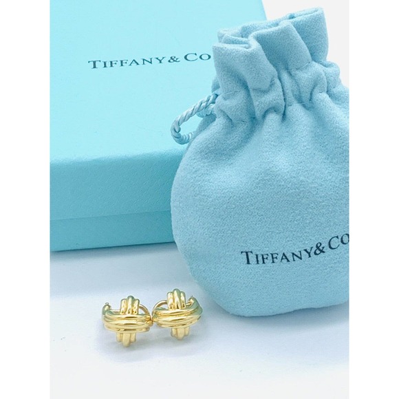 Tiffany & Co. | Jewelry | Tiffany Co 8k Gold Signature X Earrings ...